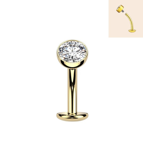 Titanium Gold Jewelled Internally Threaded Floating Convex Base Belly ...