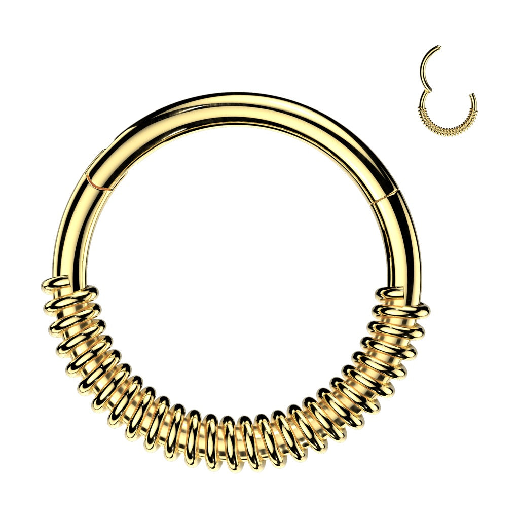 Gold Spring Coil Hinged Ring - E439A – Trendez Online Ltd