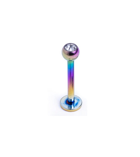 Rainbow Crystal Jewelled Labret Stud 16 Gauge - RB-J-BLBN – Trendez ...