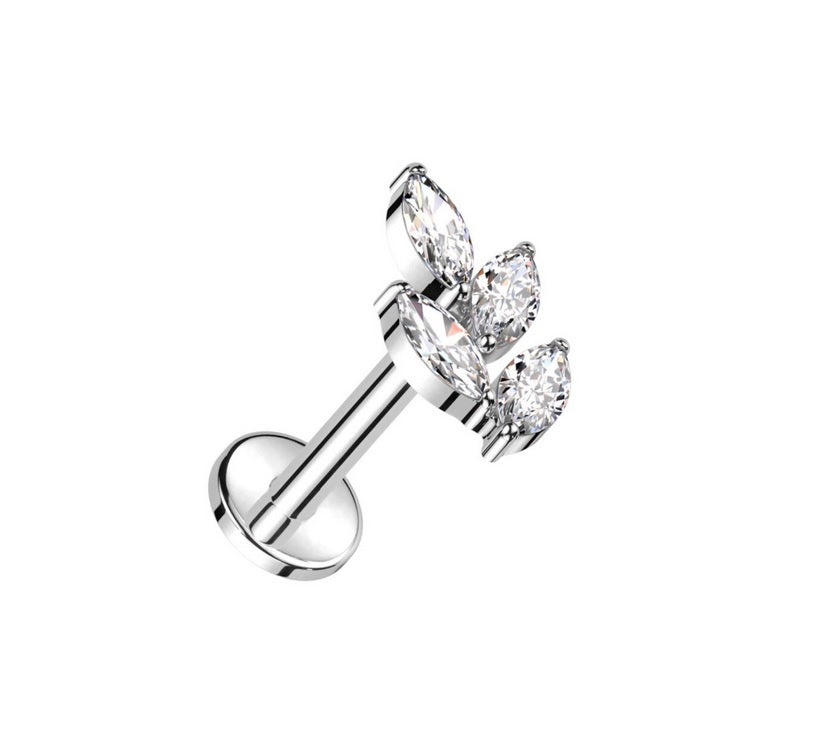 Titanium High Polish Internally Threaded Jewelled Labret - TI-163 ...