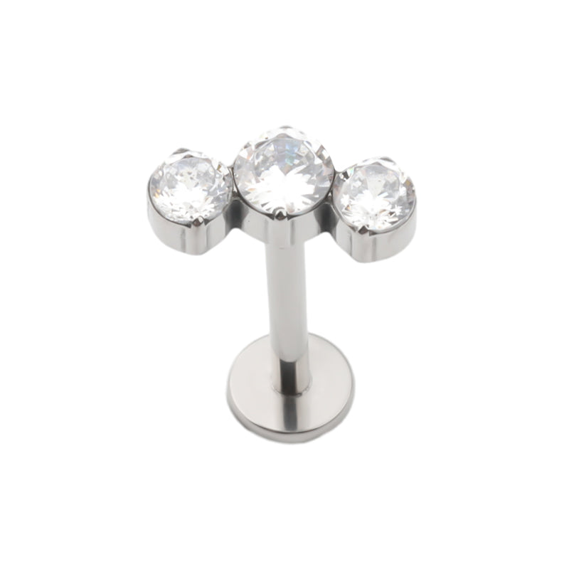 Titanium High Polish Internally Threaded Crystal Jewelled Labret - TI ...