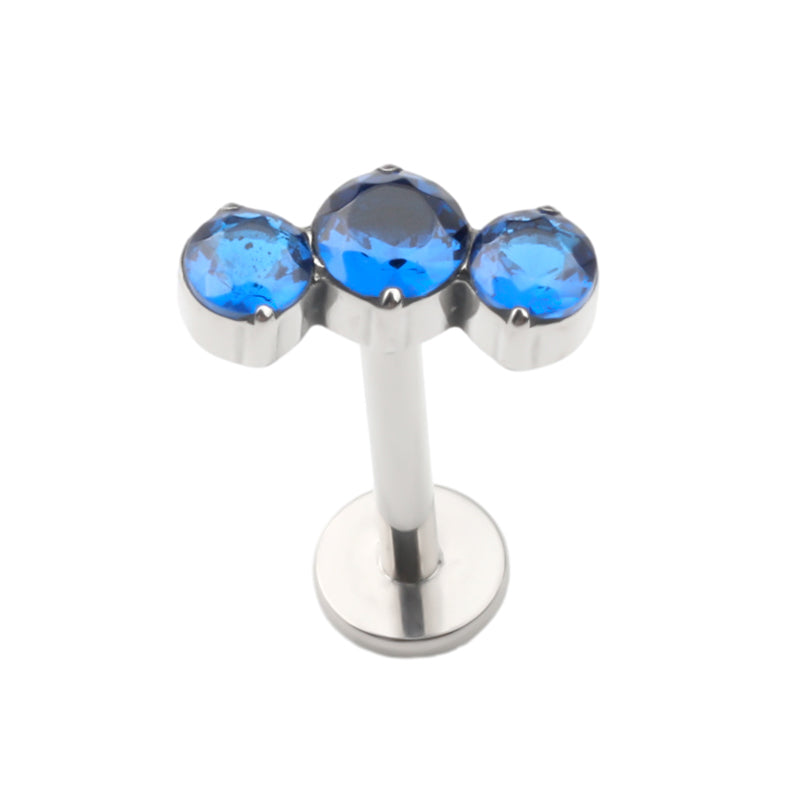 Titanium High Polish Internally Threaded Sapphire Jewelled Labret - TI ...