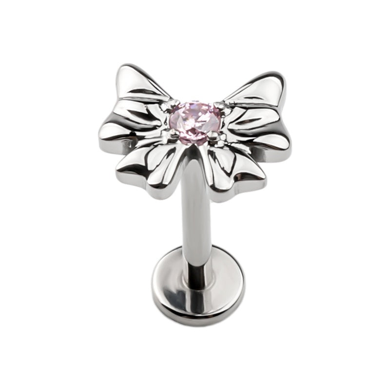 Titanium High Polish/Gold (Your choice) Internally Threaded Jewelled L ...