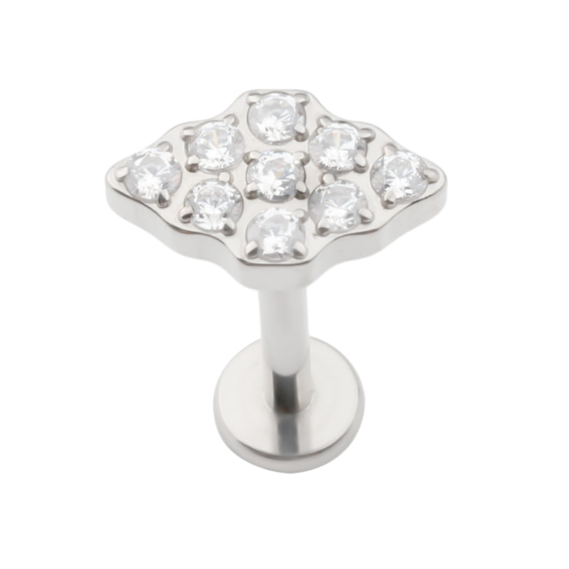 Titanium High Polish Internally Threaded Crystal Jewelled Labret - TI ...