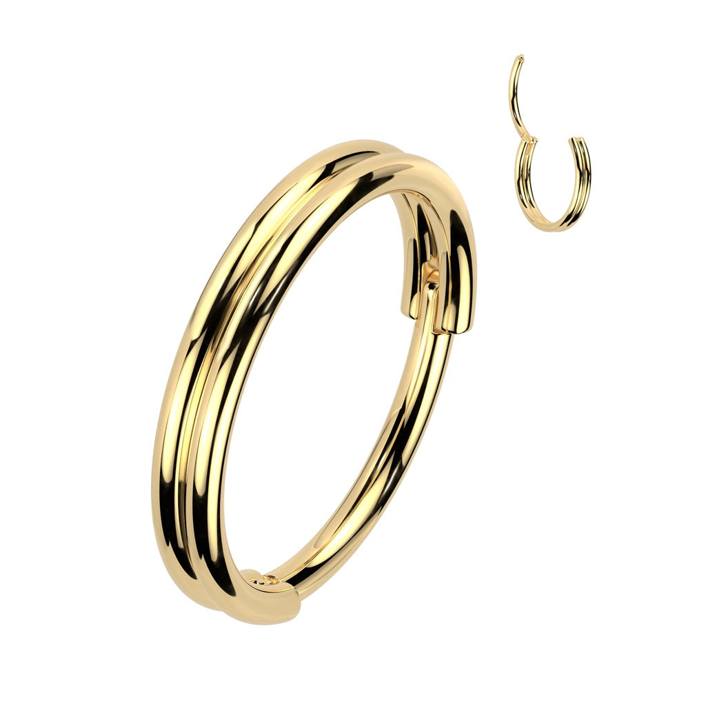 Gold Hinged Ring with Double Line 20 Gauge - E418A – Trendez Online Ltd