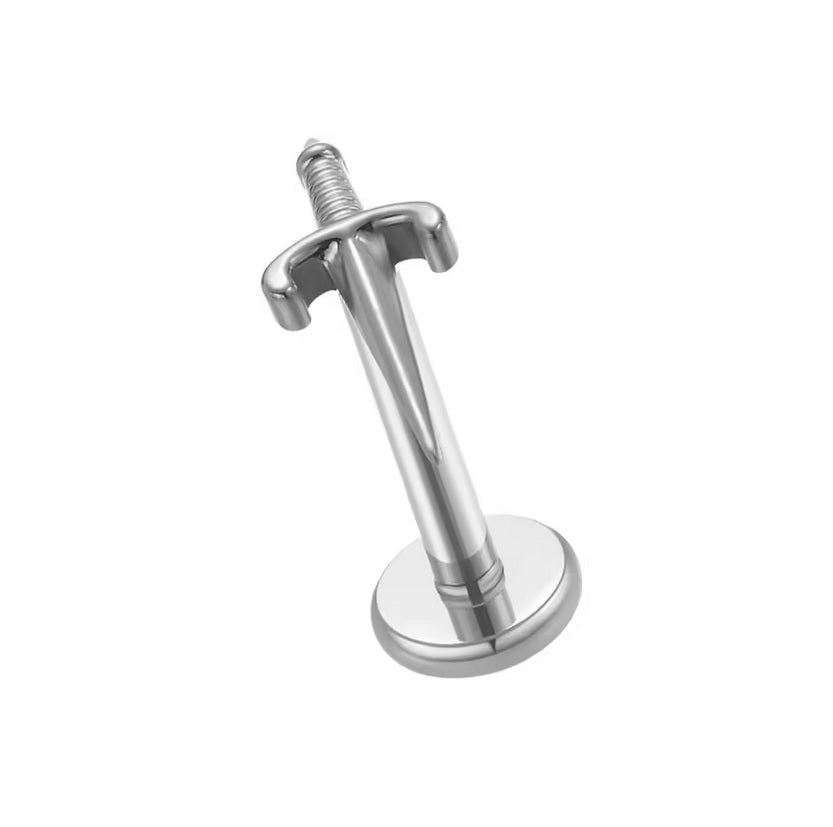 Titanium High Polish Internally Threaded Sword Labret - TI-230 ...