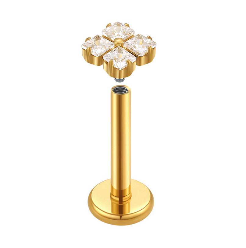 Titanium Gold Internally Threaded Jewelled Labret - TI-232A – Trendez ...