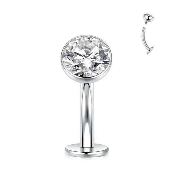 Titanium High Polish Jewelled Internally Threaded Floating Convex Base ...