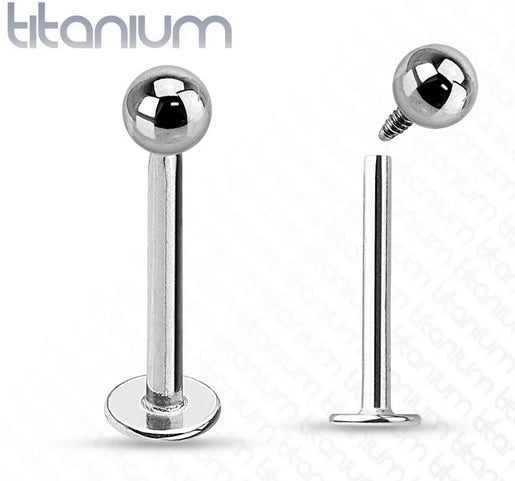 Titanium High Polish Internally Threaded Labret Stud 16 Gauge - TI-BLB ...