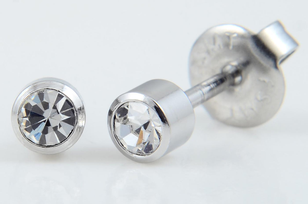 **At Home Piercing Cartridge** Surgical Steel 3mm, Crystal (1 pair ...