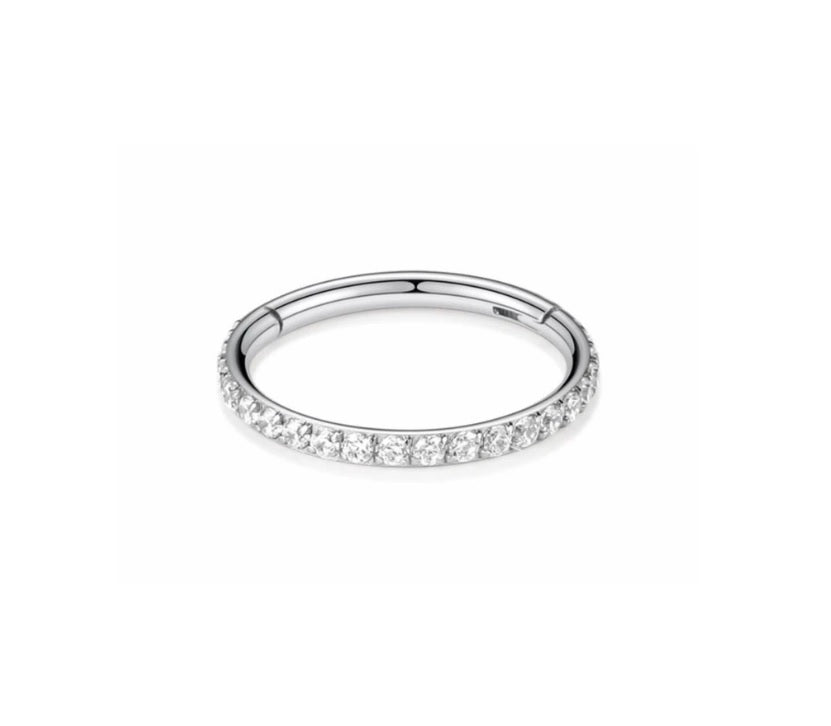 SS316L Jewelled Hinged Ring 16 Gauge - E364 – Trendez Online Ltd
