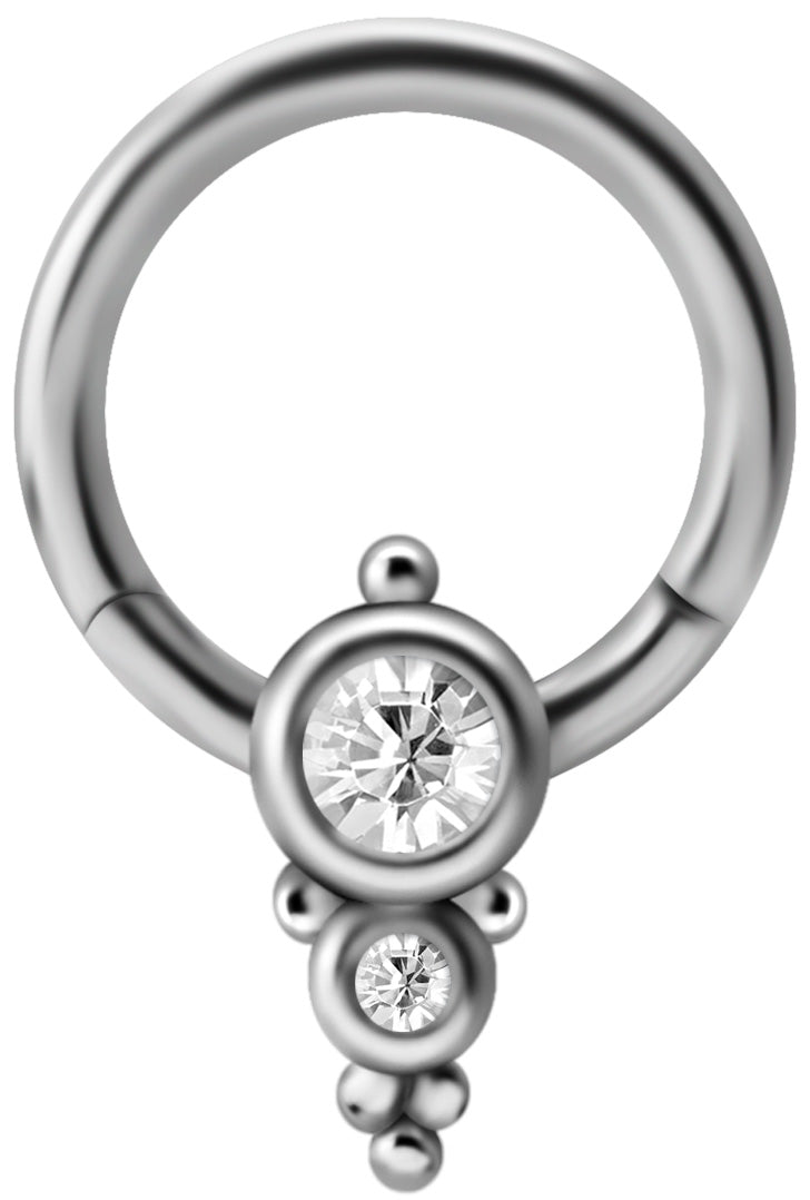 SS316L Jewelled Frenulum Hinged Ring - E336 – Trendez Online Ltd