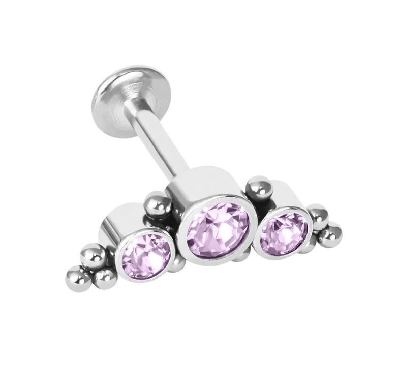 Titanium High Polish Internally Threaded Jewelled Labret - T13 ...
