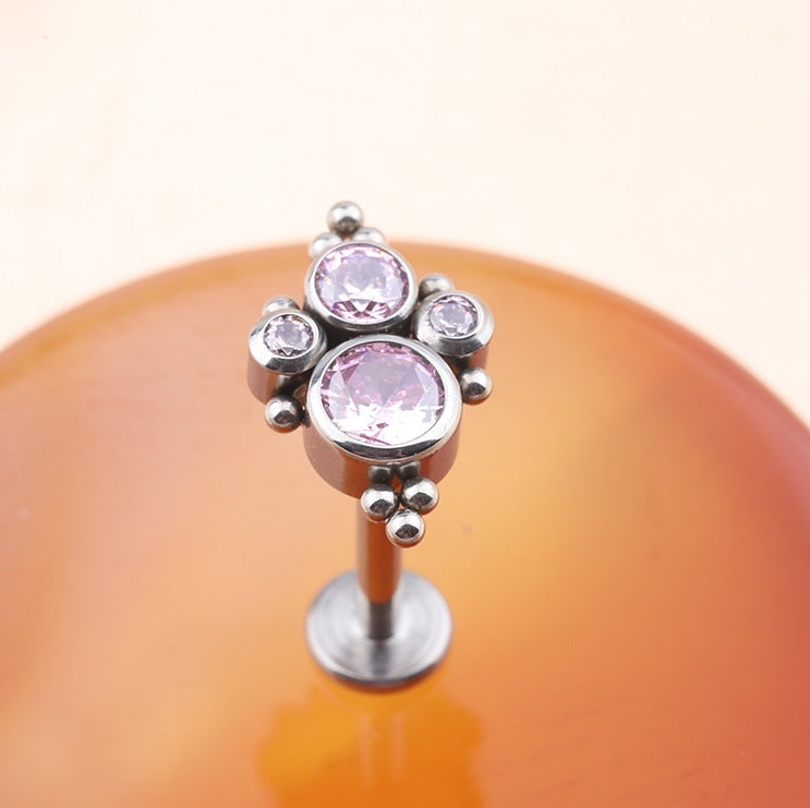 Titanium High Polish Internally Threaded Jewelled Labret - T15 ...